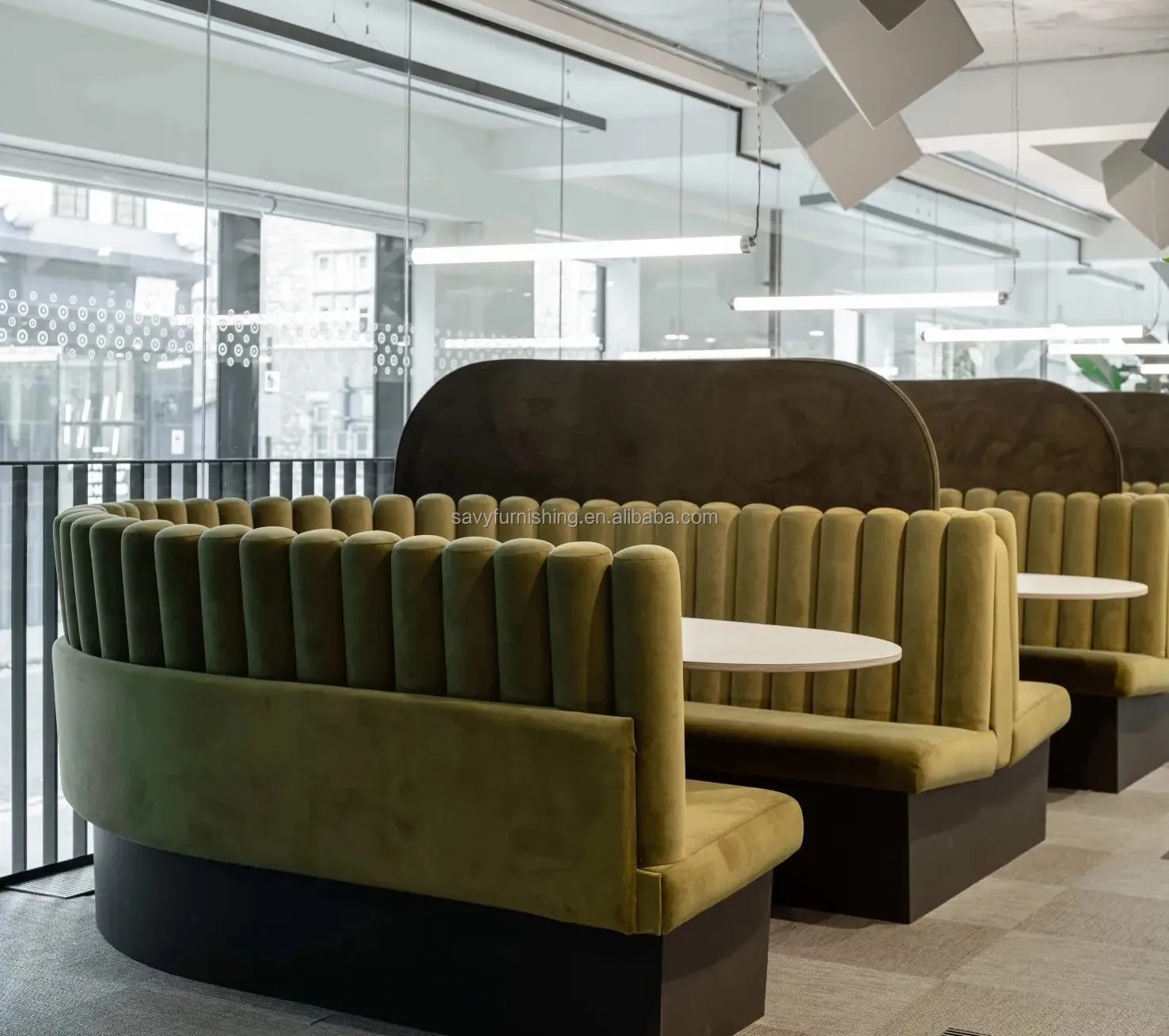 Modern Black Leather Booth Seating for Bar & Restaurant