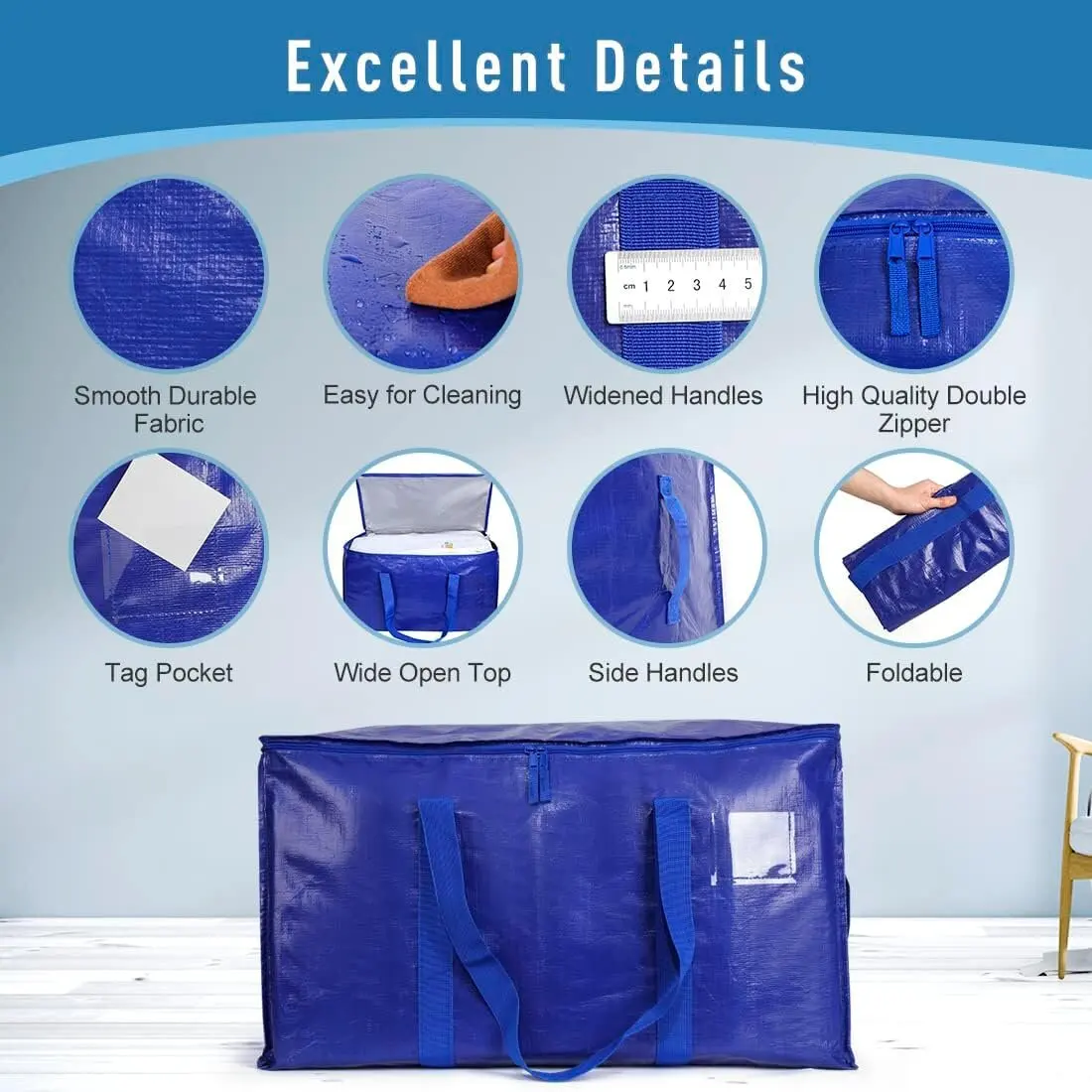 Custom Heavy Duty Thick Folding Reusable Clothing Moving Bags Portable ...