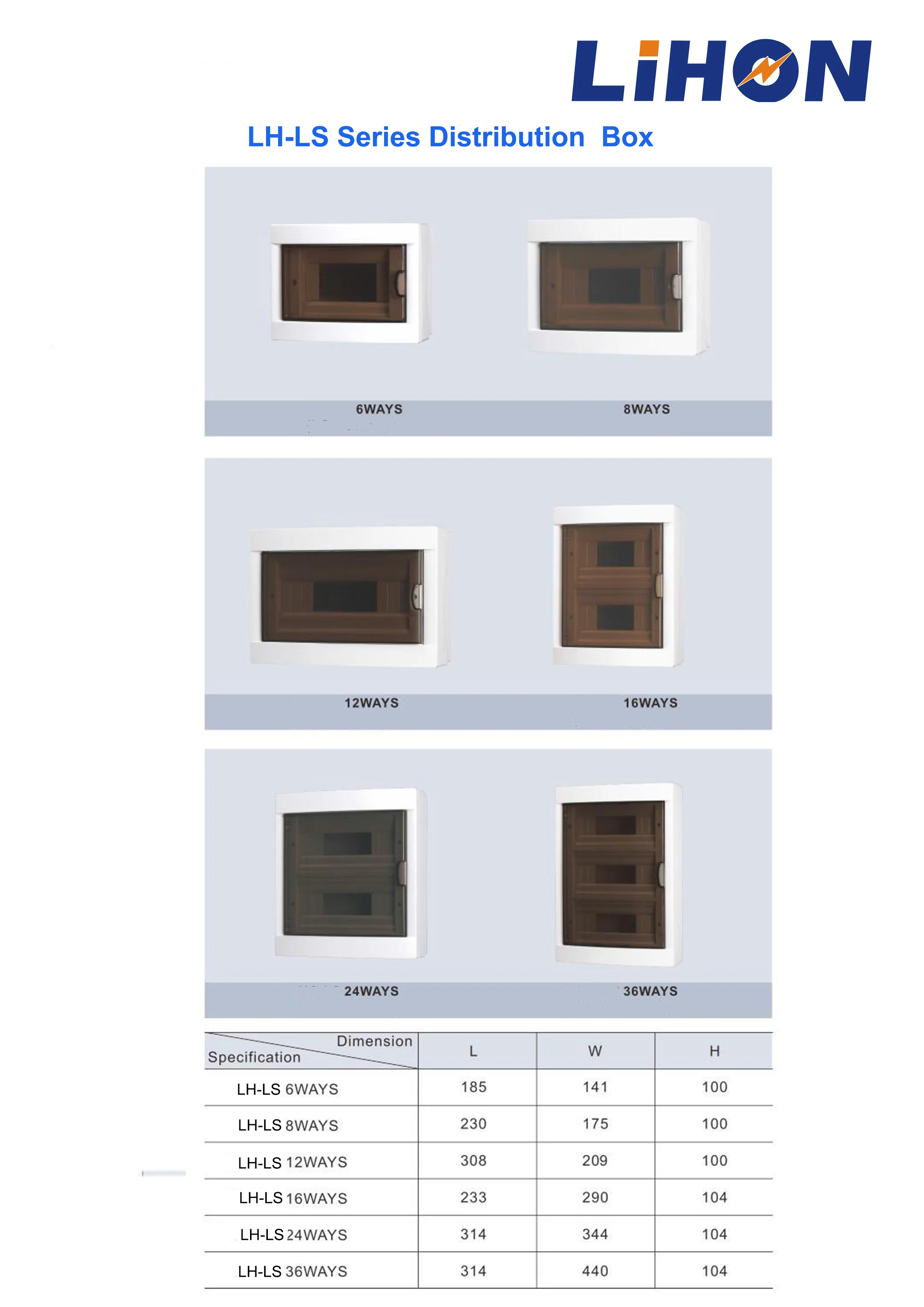 Surface Mounted 6 Way To 36 Way Abs Full Plastic Electrical Power Mcb ...