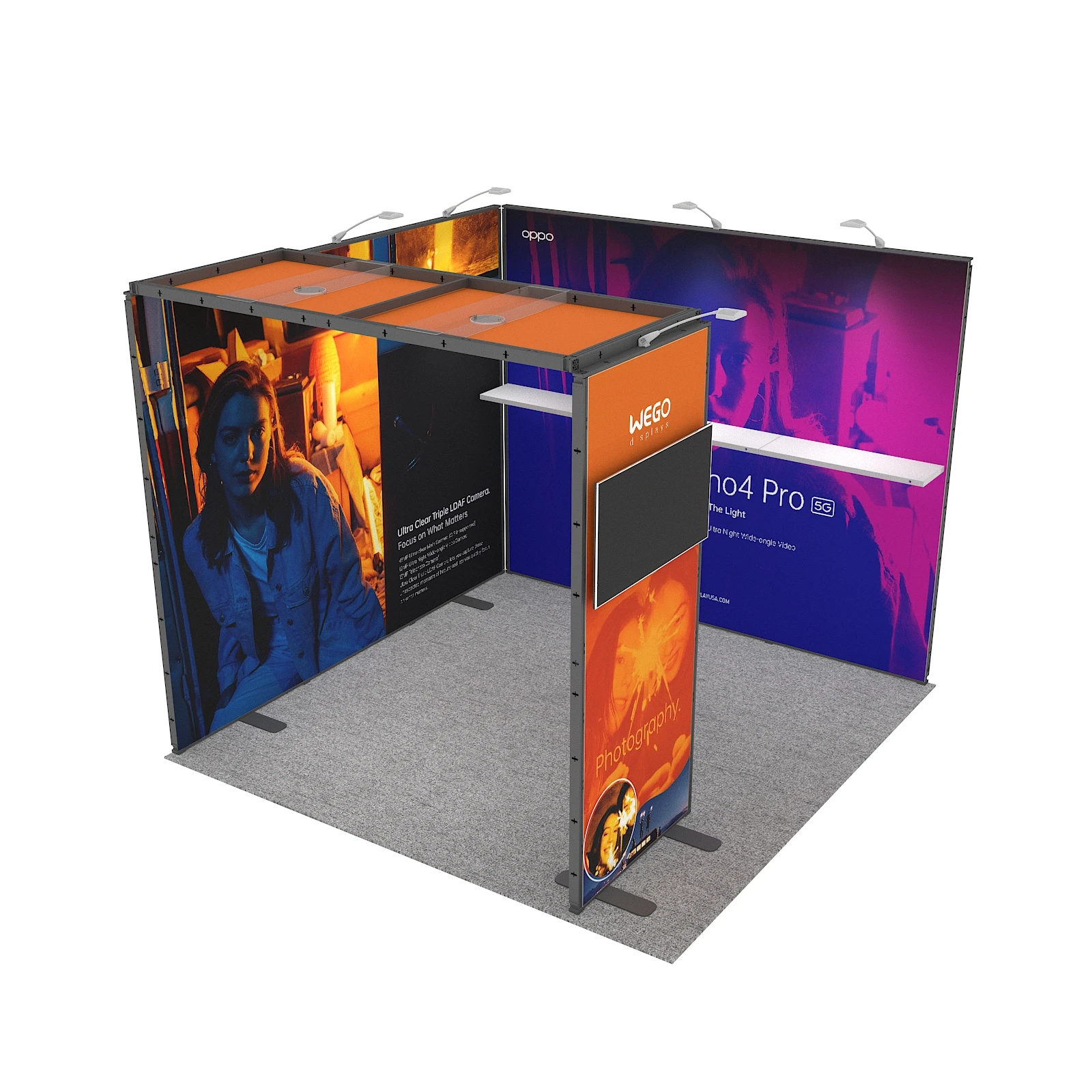 3x3 Popular Aluminum Trade Show Booth with Single Bridge 10x10 Modular ...