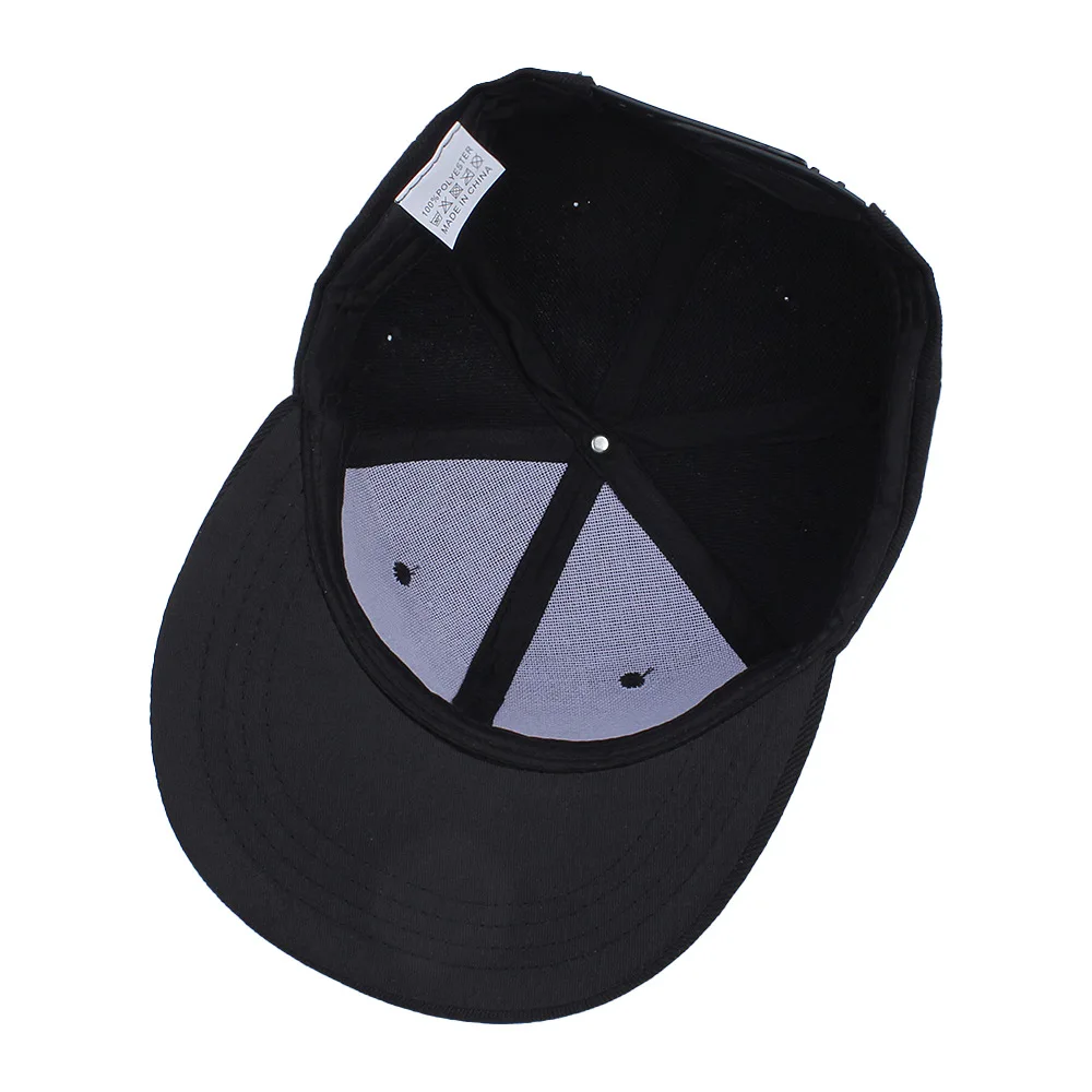 Custom Logo Polyester Blank Flat Brim Snap Back Lined Hat
