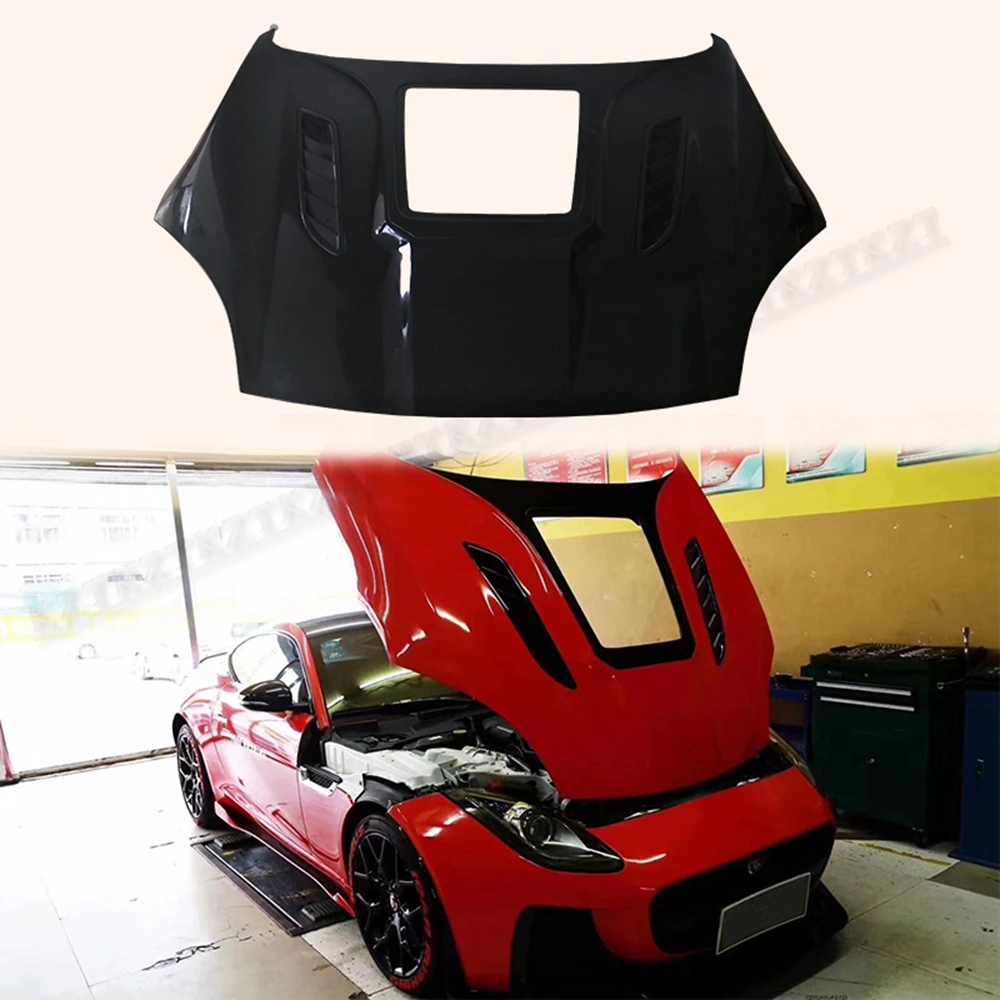 Jaguar F-Type Carbon Fiber Clear Glass Hood Bonnet 2009-2019