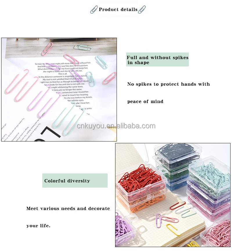 Purple Paperclips 1.1inch(28mm) Colorful Office Clip for School ...