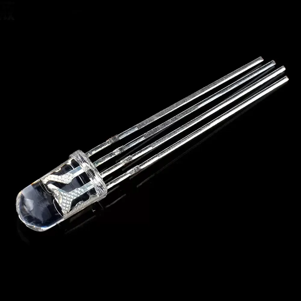 5mm RGB LED Common Anode 4pins Round Transparents LED Diode Red Green ...