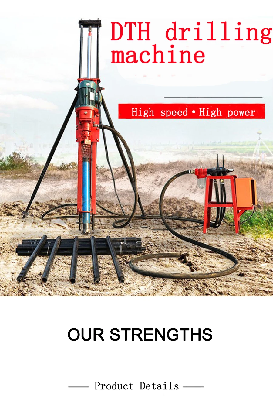 Quarry Mining Portable Pneumatic Dth Rock Core Drilling Machine - Buy ...