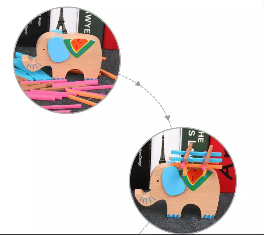 Wholesale Puzzle Wooden Animal Balance Beam Stacked High Children's Diy ...