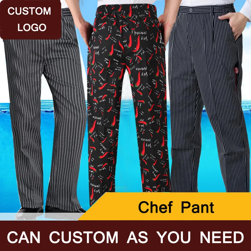 HZO-22006 Restaurant Kitchen Uniform Men's Baggy Chef Pants Printed ...