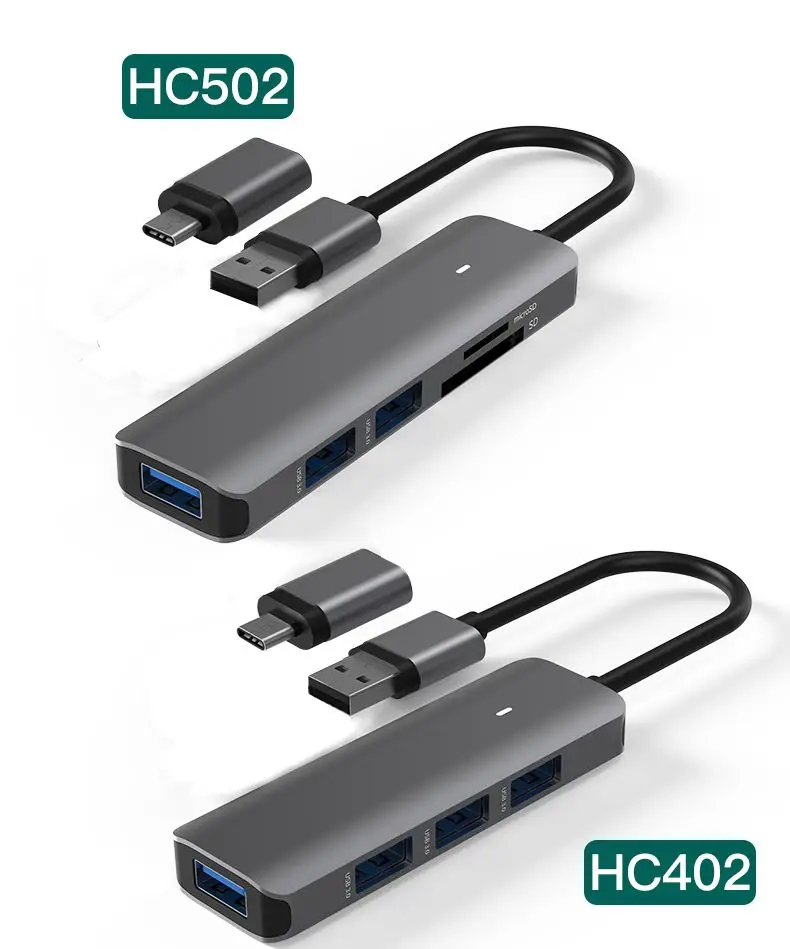 Aluminum Type C Usb Port Hub Multiport 4 In 1 Usb C Hub 3.0 Drive ...