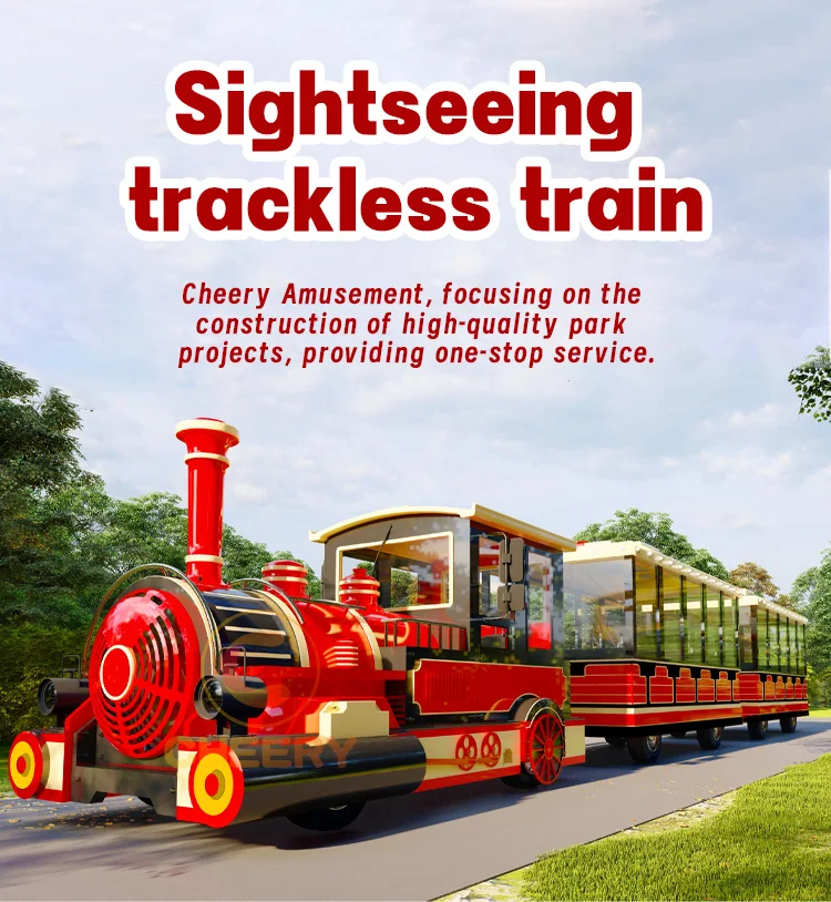 Attraction Sightseeing 42 Seats Electric diesel Trackless Train ...