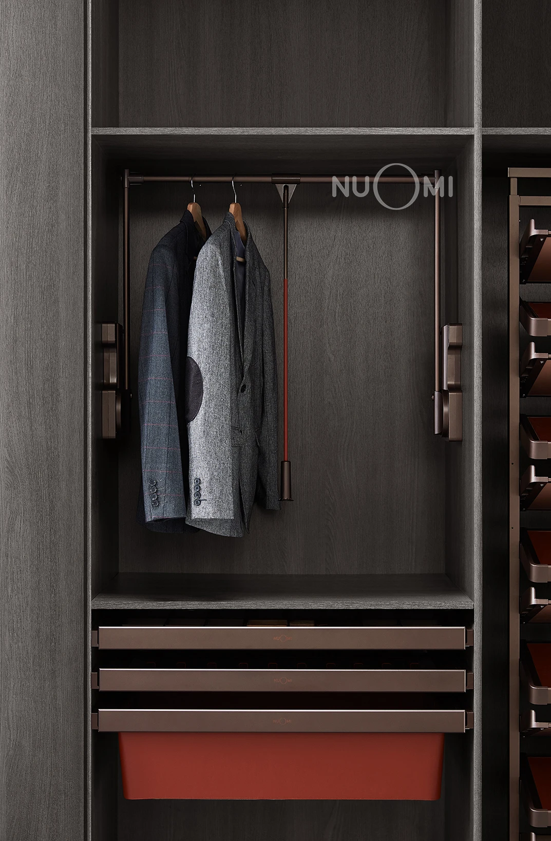 NUOMI Movable Wardrobe Rack - Soft Closing Clothes Hangers