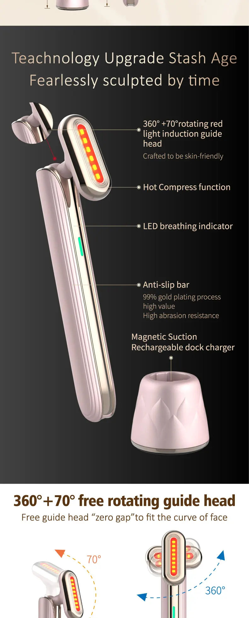 360 Degree Rotation Beauty Care Advanced 4 In 1 Led Light Therapy Face