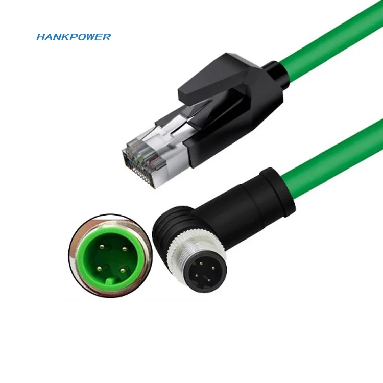 M12 to RJ45 Connector Cable for Profinet Industrial Ethernet