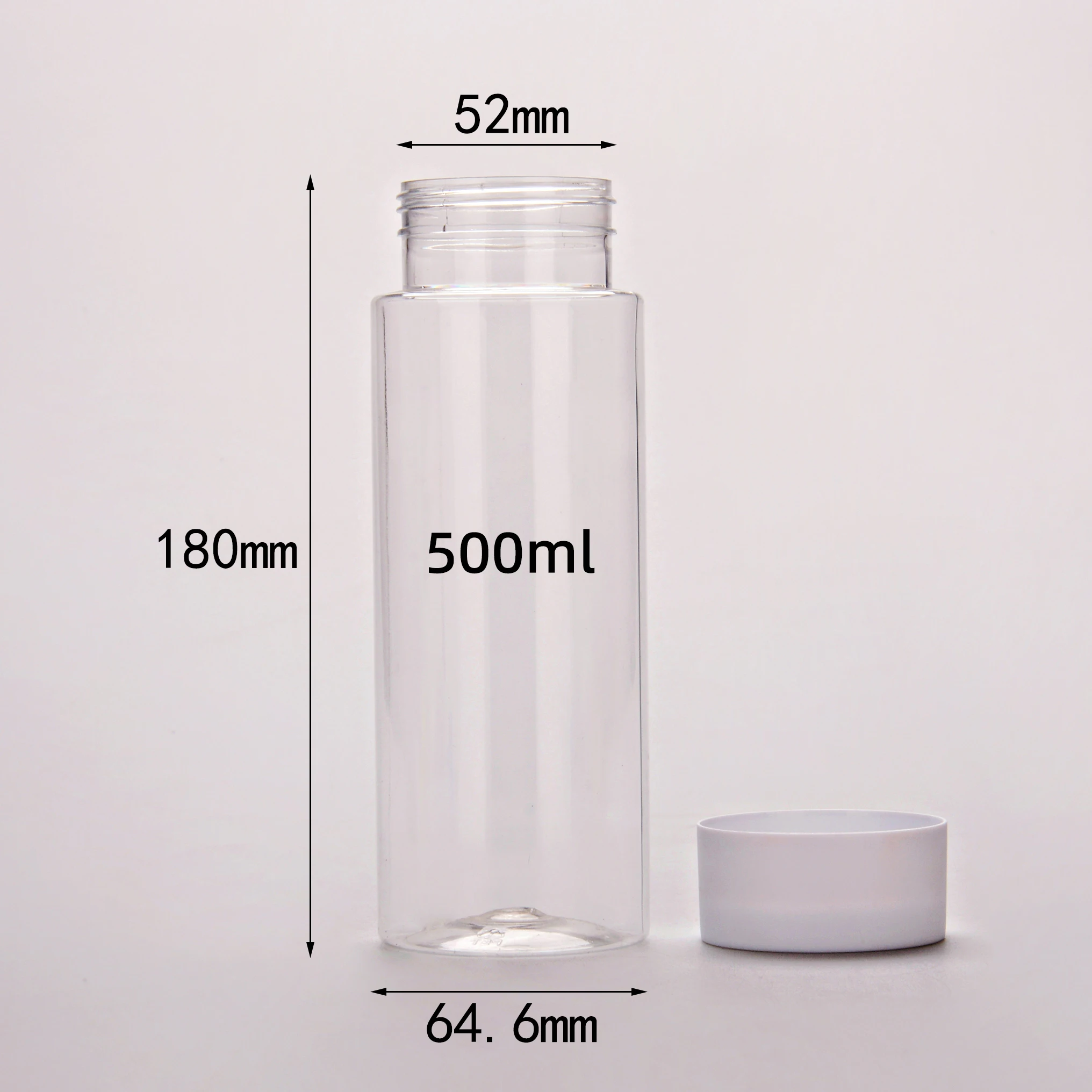 Custom Cylindrical PET Plastic Juice Bottles - 250ml to 500ml
