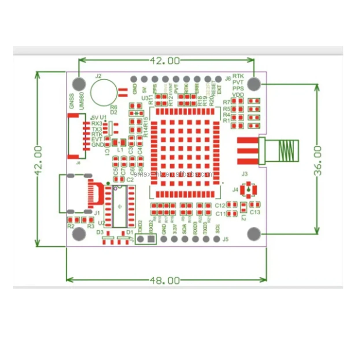 ZED-F9PD5-01B-01 GNSS/GPS Receiver Board ZED-F9P Multi-band RTK High ...