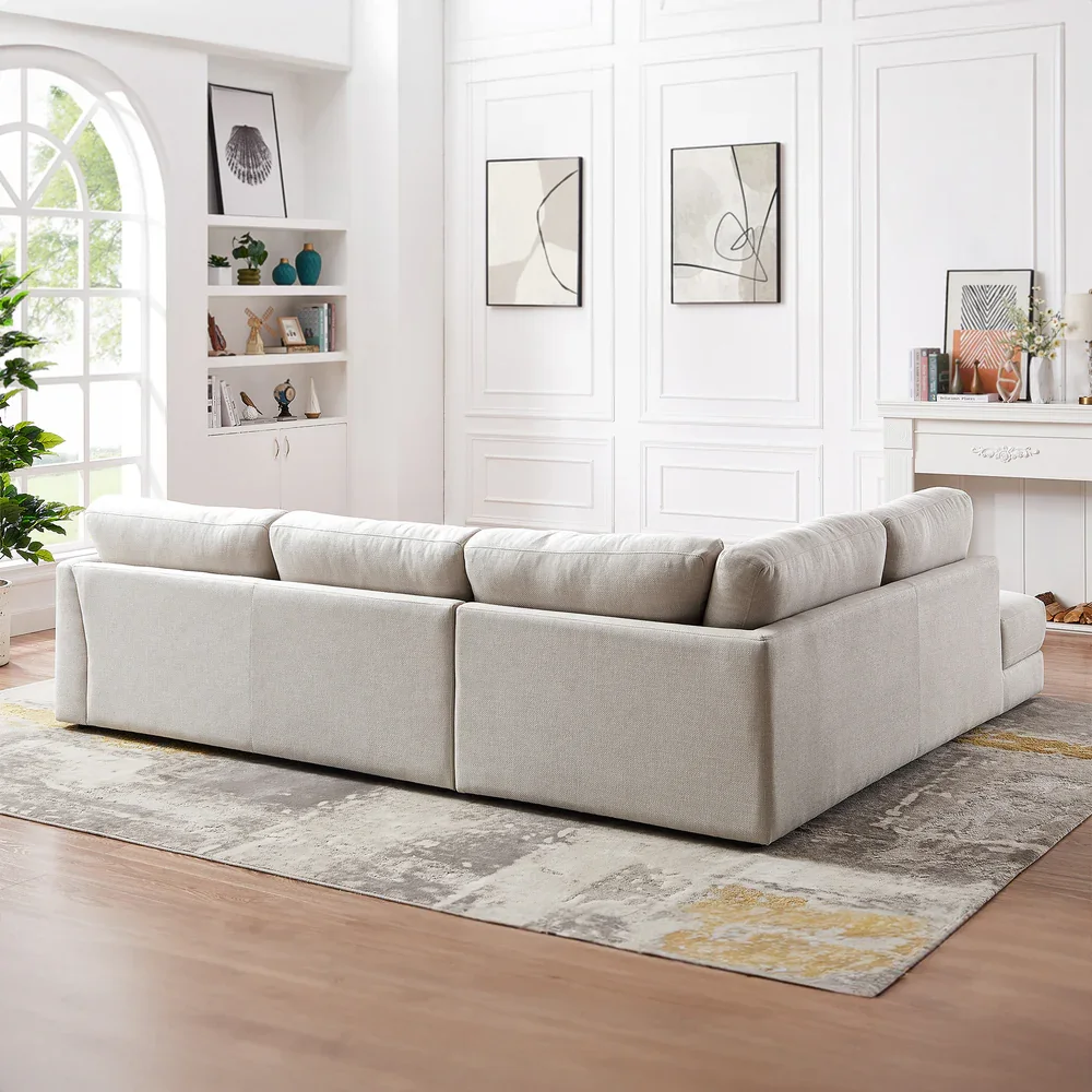 Modern Upholstered L Shaped Sectional Sofa with Chaise Reversible ...