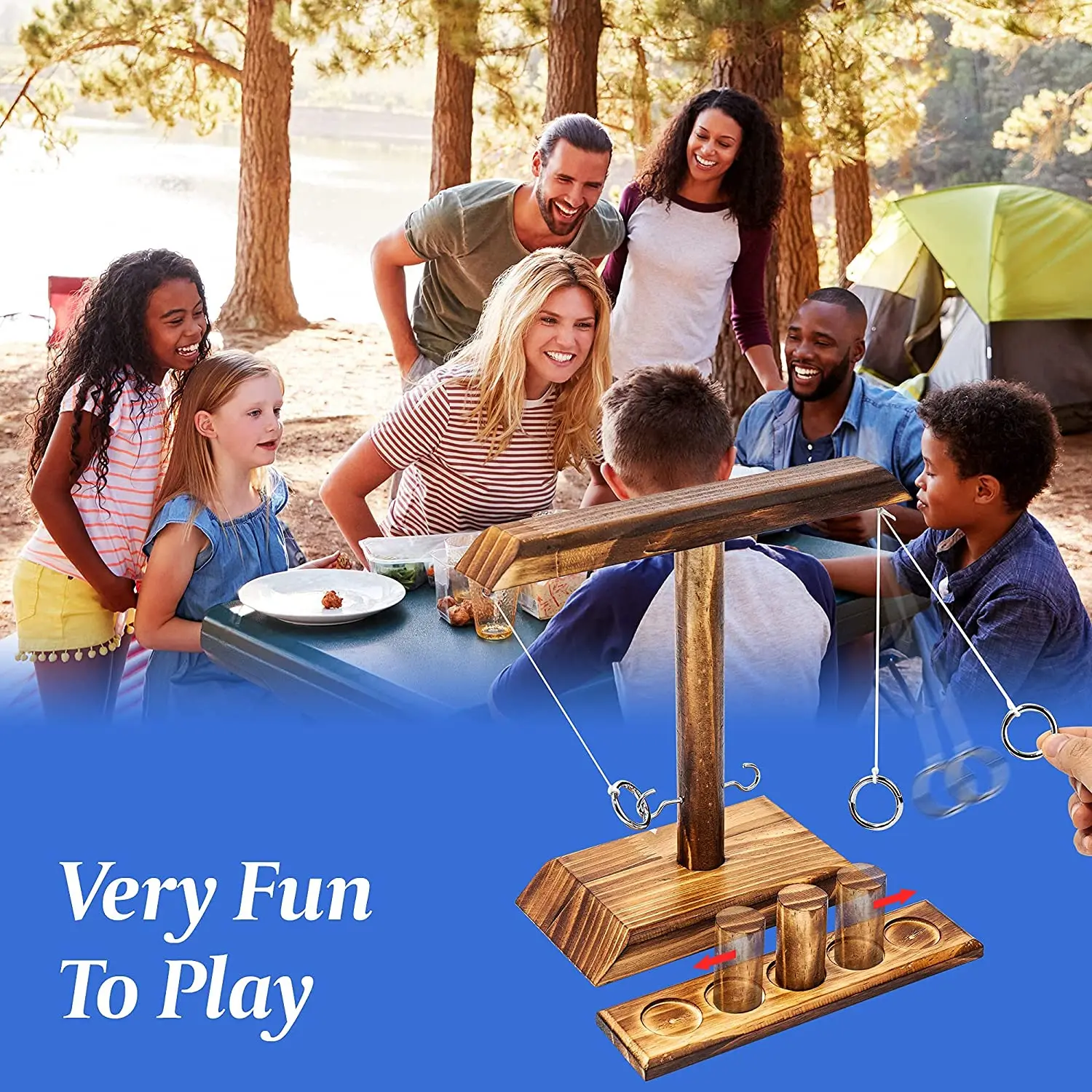 Handmade L Size Pine Wood Ring Toss Game For Bar Drink Game Party Game ...