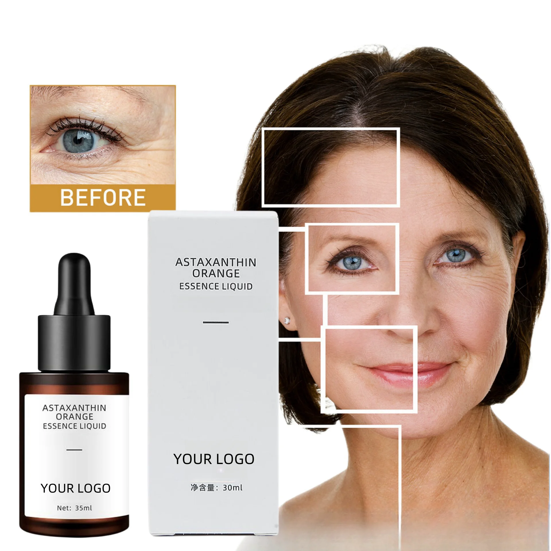 Oem Astaxanthin Anti-oxidation Serum Face Care Whitening Moisturizing ...