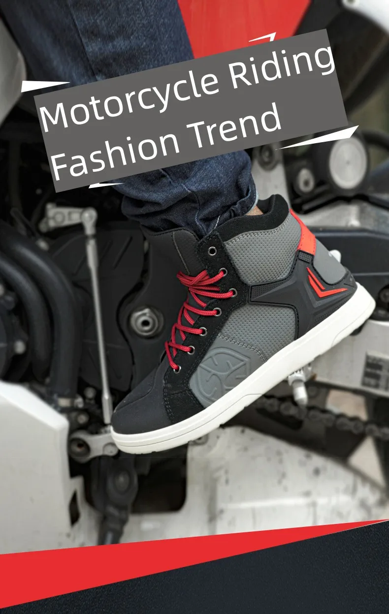 Mens Vogue Motorcycle Racing Riding Boots Waterproof And Anti-skid ...