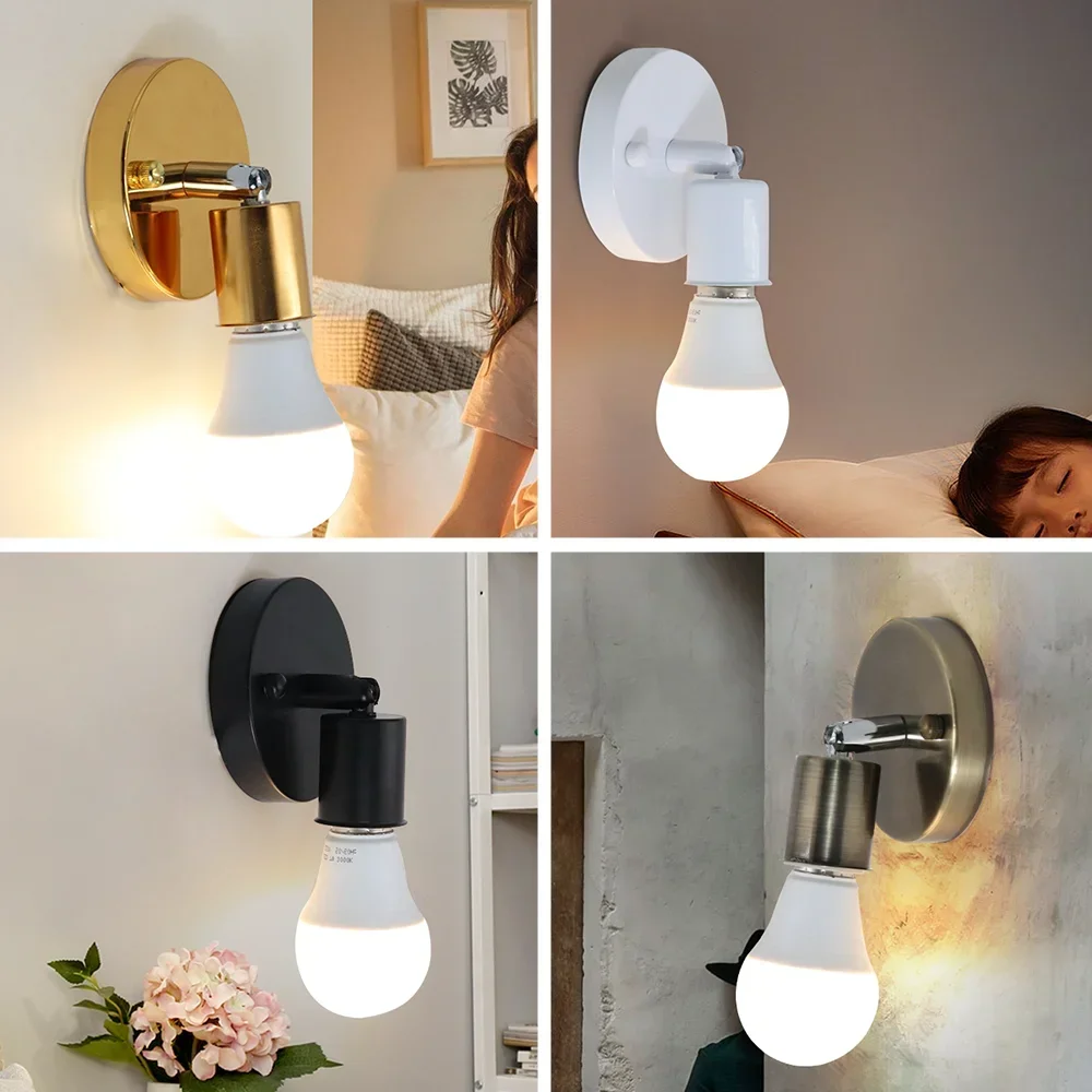 180 Degree Turn Lamp E27 Base Iron Screw Wall Lamp Accessories