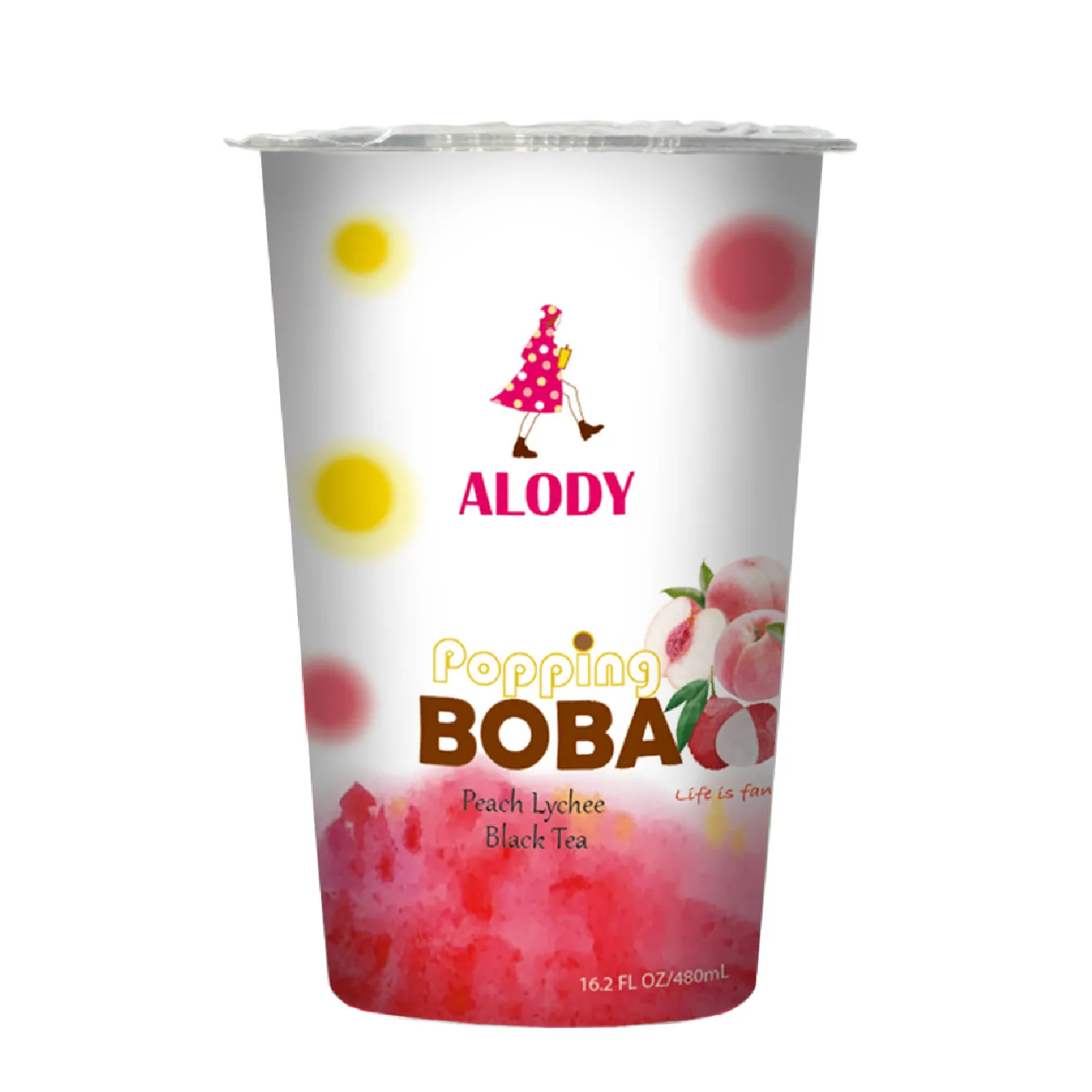 Peach Lychee Bubble Tea Bobo Buy Juice Ball Popping Boba Taiwan Type ...