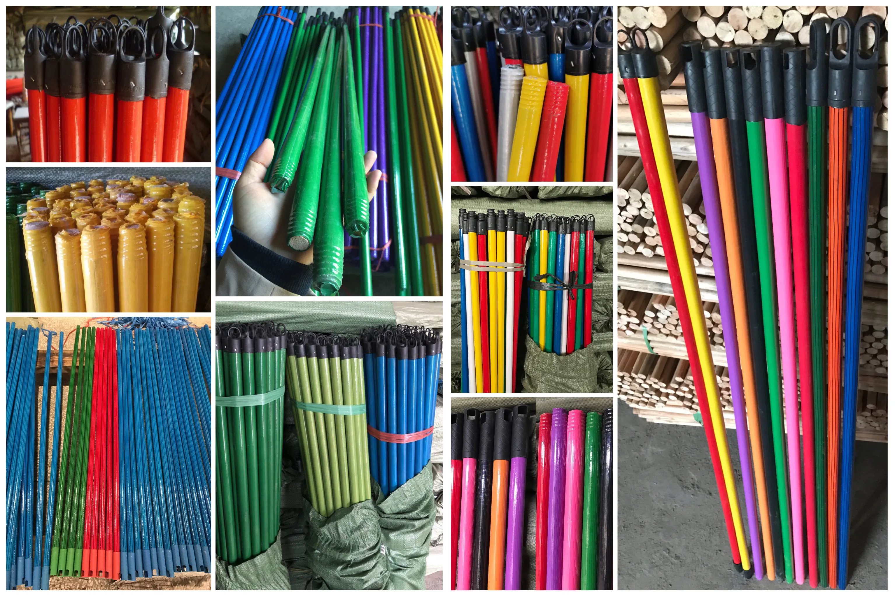 Customized Size And Thread Pvc Broom Head With Wood Pole Popular Design ...