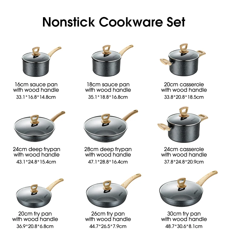 Asd Nonstick Forged Aluminium Home Cooking Fry Pan And Casserole 10pcs ...