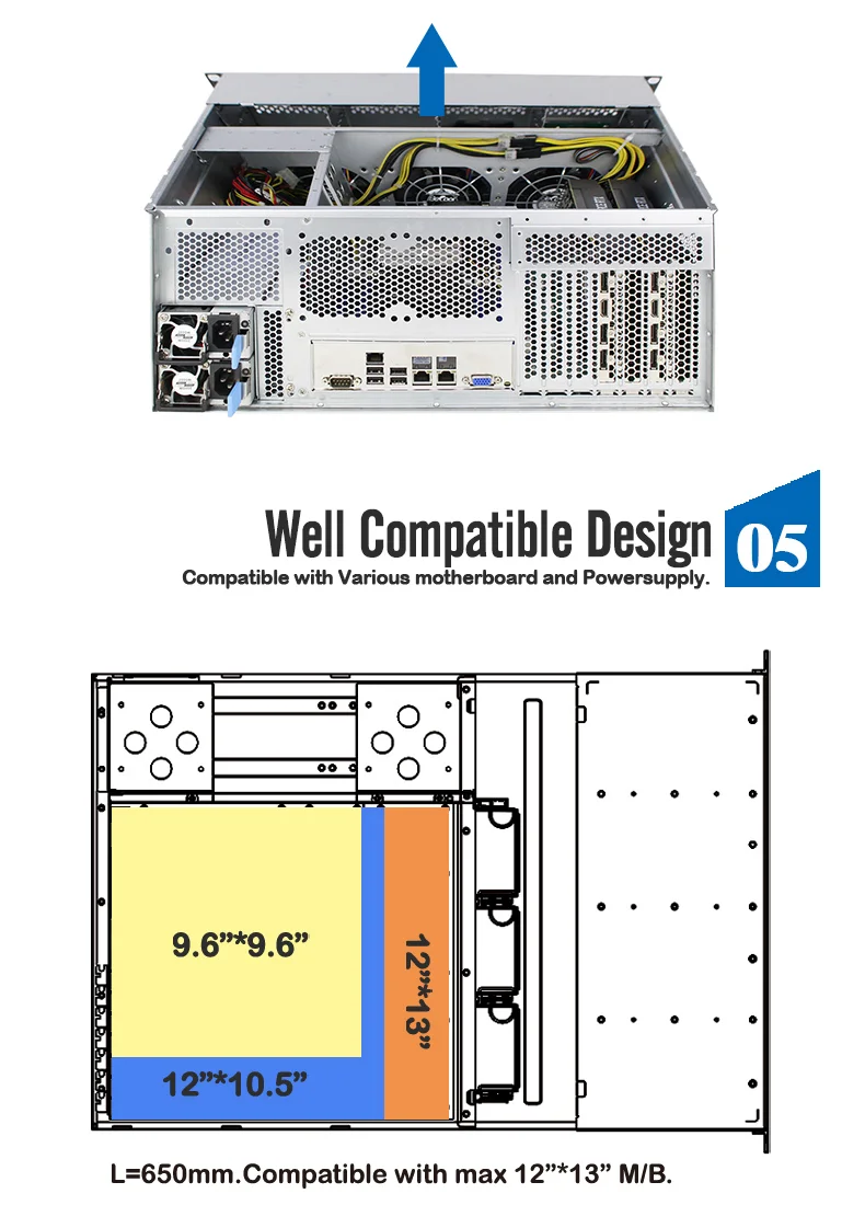 4U Rackmount Server Tower with 8 Hotswap HDD Bays & Flexible Storage ...