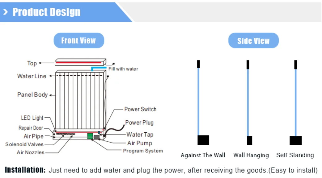 Customized Digital Programmable Freestanding Acrylic Water Bubble Panel ...