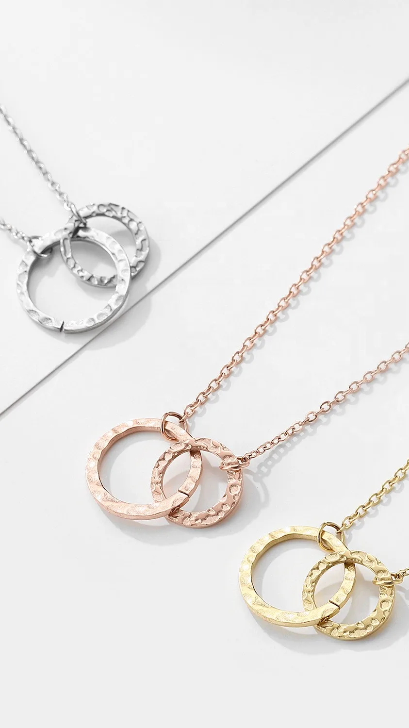 Emanco Fashion Delicate Accessories Double Open Interlock Circle Charm ...