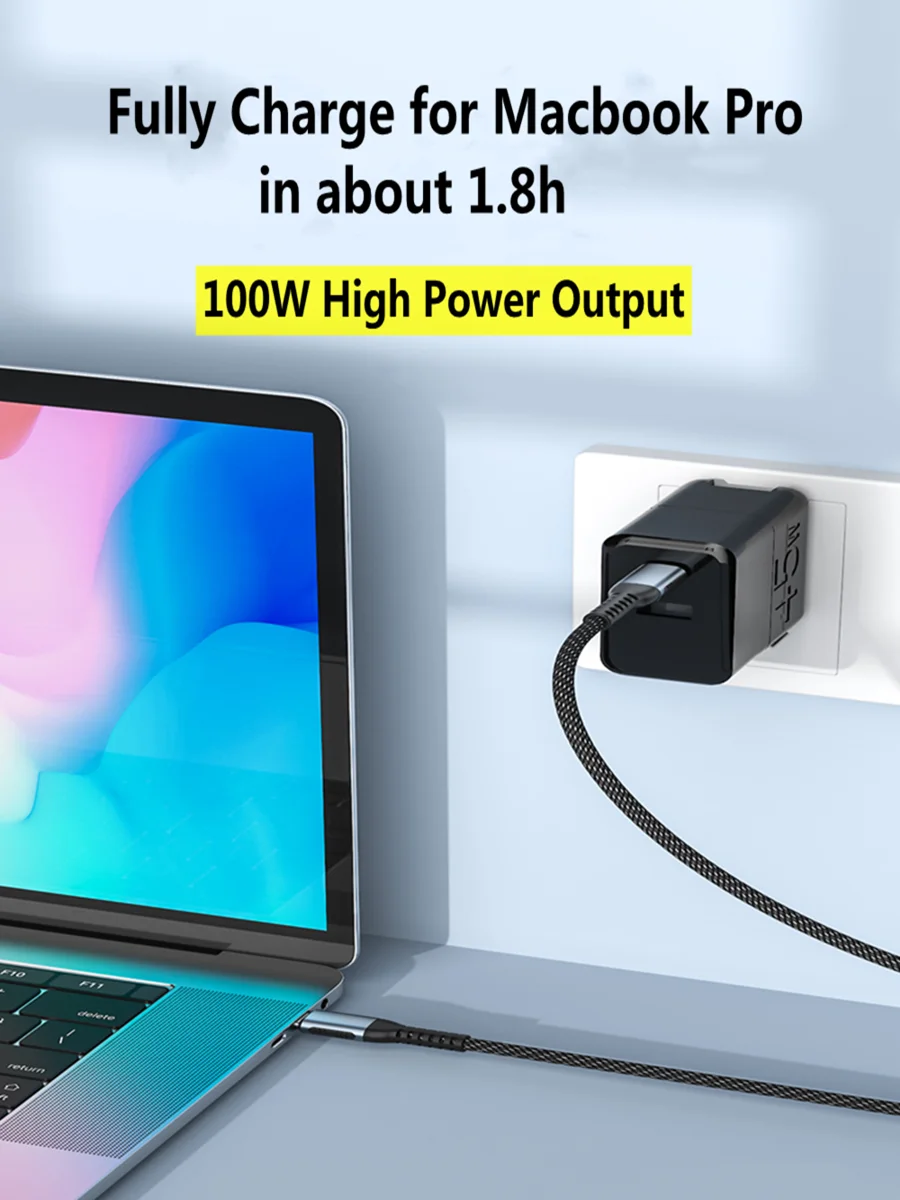 Super Fast Charge Cable Usb C 5a 100w High Quality Braided Nylon ...