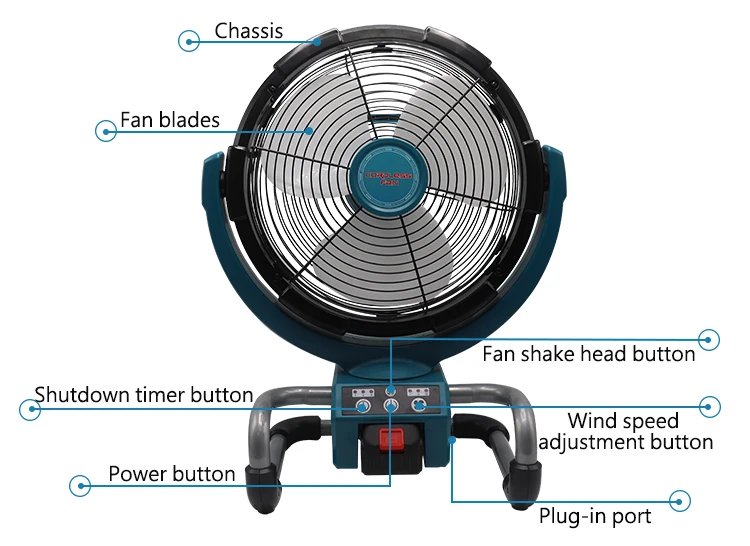 13" Multipurpose Portable Fan Cordless Desk Lithium Electric Fan ...