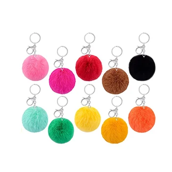 Multi Color Pom Poms Keychains Self Defense Keychain Accessories - Buy ...