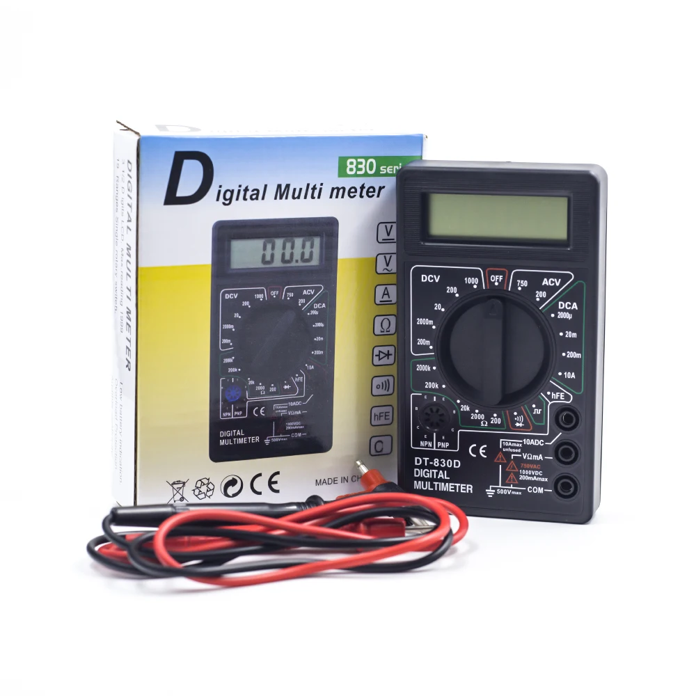 Wholesale Dt-830d Pocket Digital Multimeter Counts Ac/dc Volt Amp Ohm Diode Hfe Continuity ...