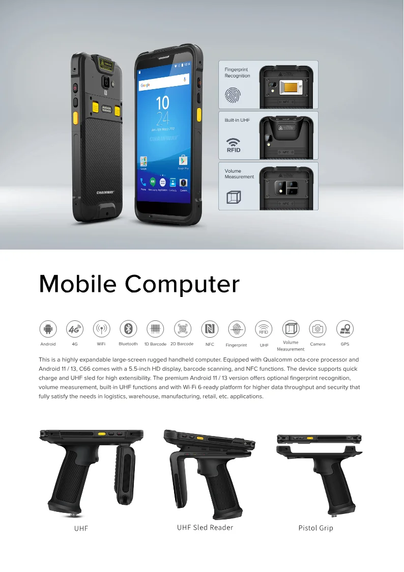 Computer Handheld Terminal CPU Android 13 Zebra Se4710 2D Barcode ...