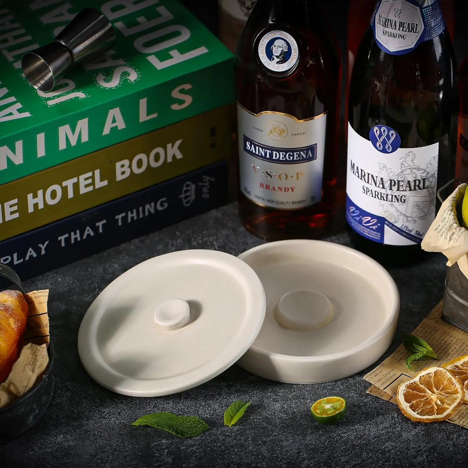 Ceramic Margarita Salt Rimmer with Lid Home Bar Accessories for ...