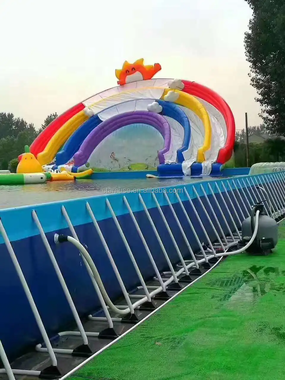Adult Kids Inflatable Rainbow Water Slide for Water Park