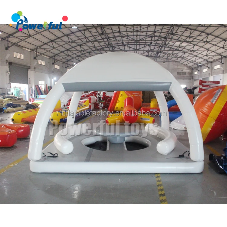 Commercial Inflatable Floating Dock Platform With Tent Aqua Party Bana ...