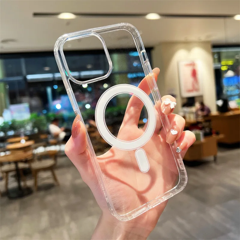 Transparent Clear Phone Case With Wireless Charger Magnetic Phone Case ...