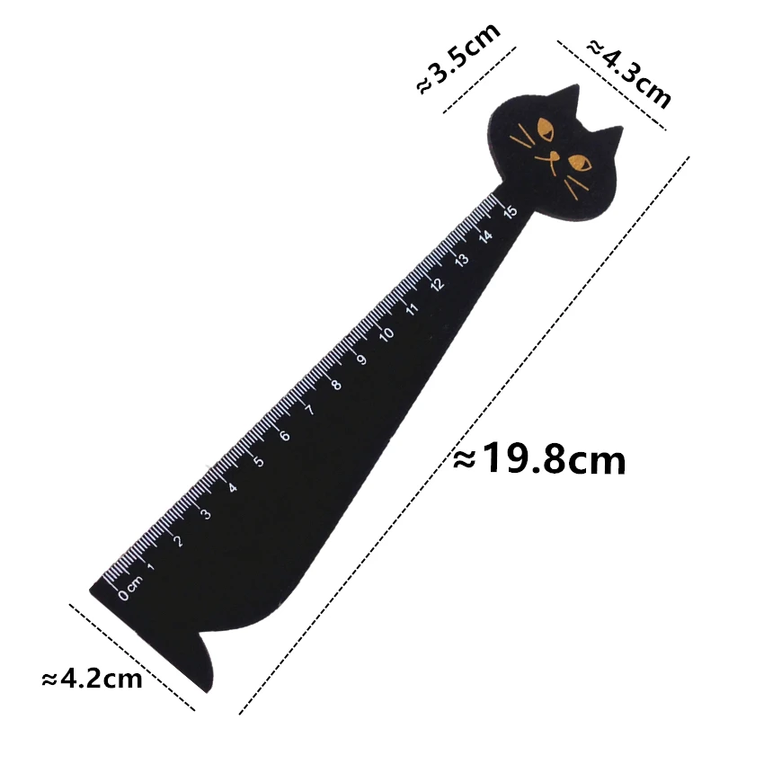 Vintage Cute Cat Design Wooden Ruler Students DIY Drawing Straight Edge ...