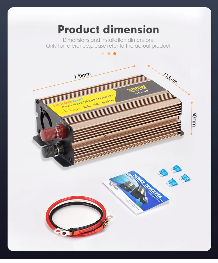 300w 300 Watt 12v/24v/48v Dc To Ac 110v/120v/220v/230v Pure Sine Wave ...