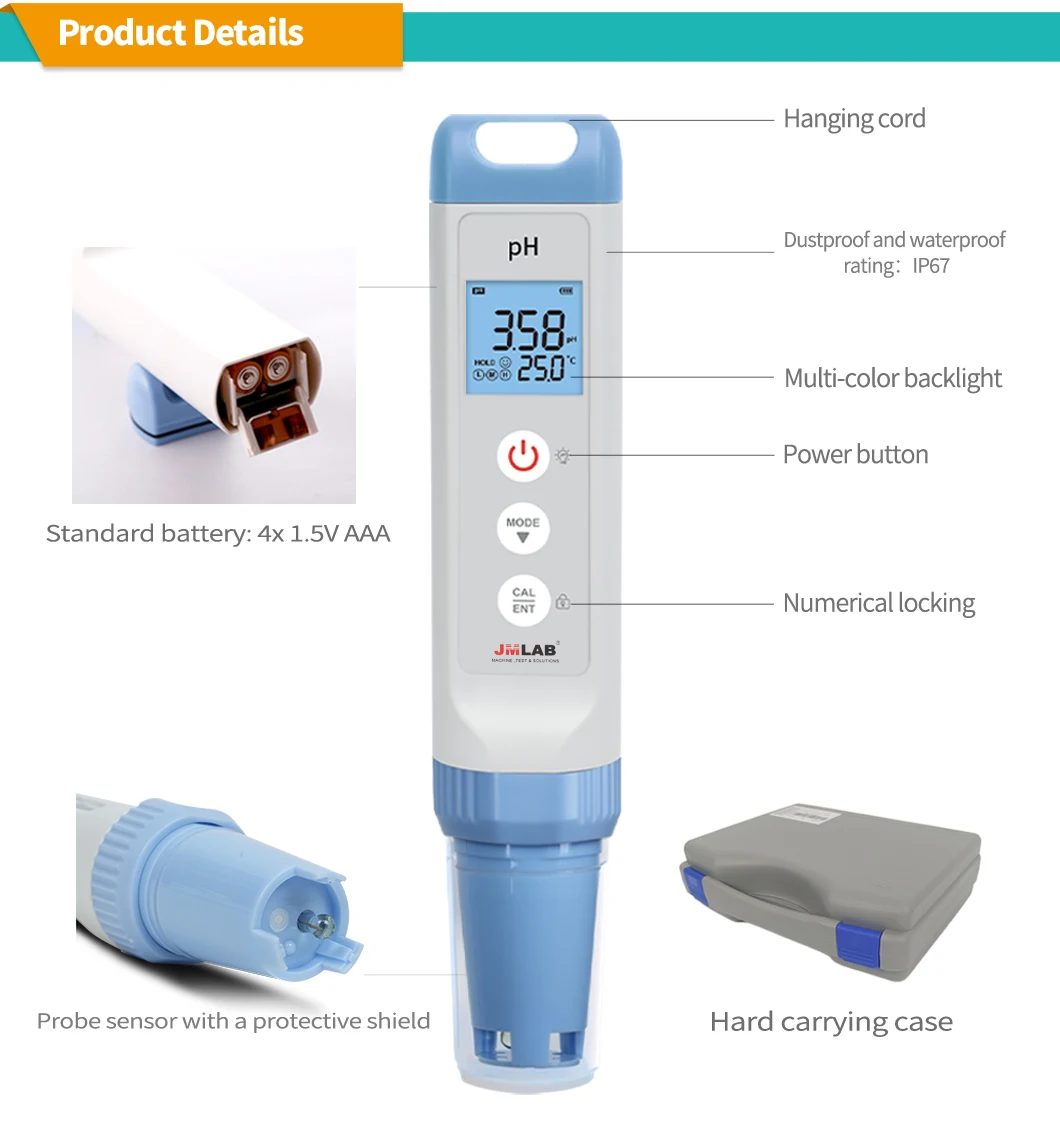 Ph Meter Laboratory pH /ORP/Temperature Meter for Water Quality ...