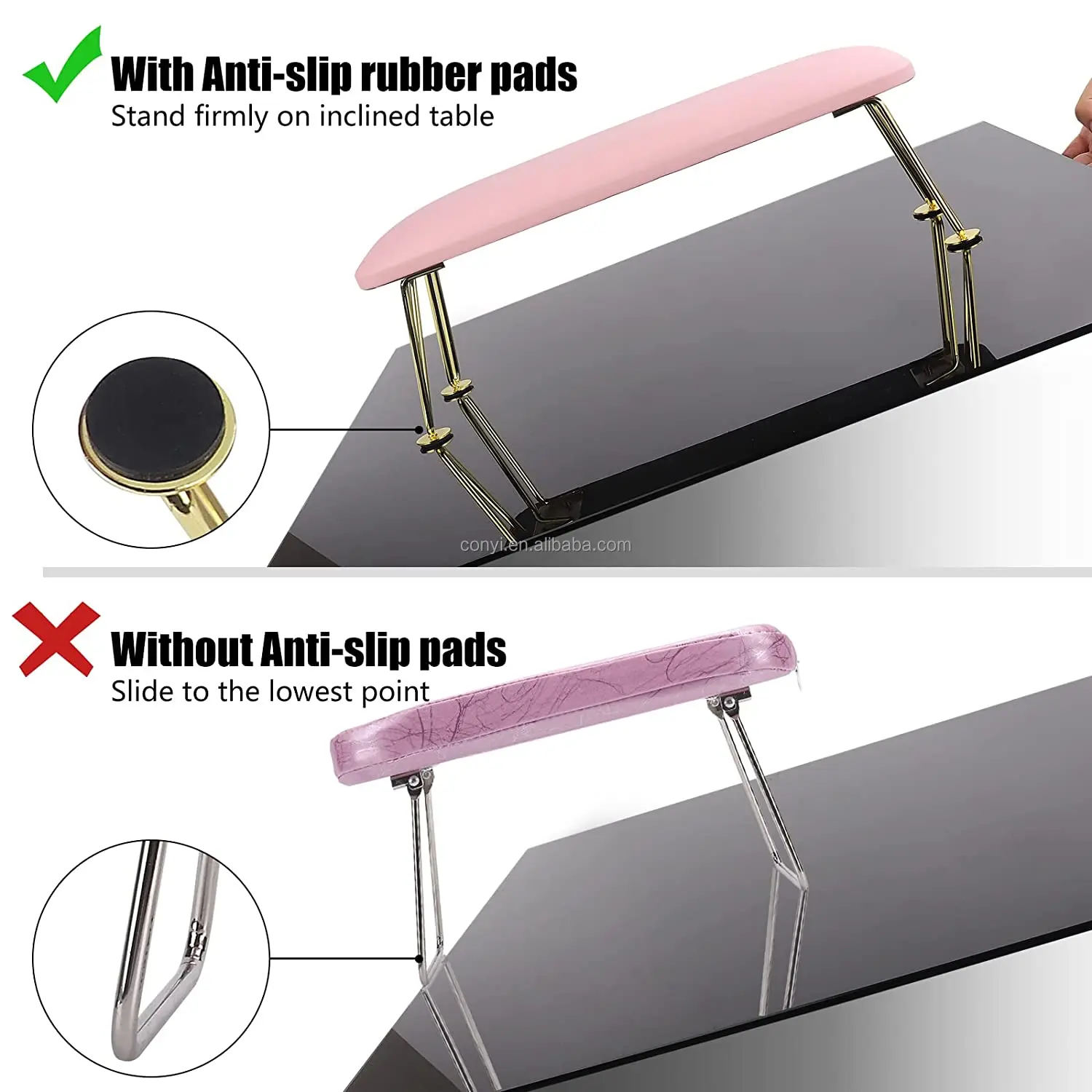 Oem Odm Wholesale Custom Manicure Nails Products Pink Hand Arm Rest ...