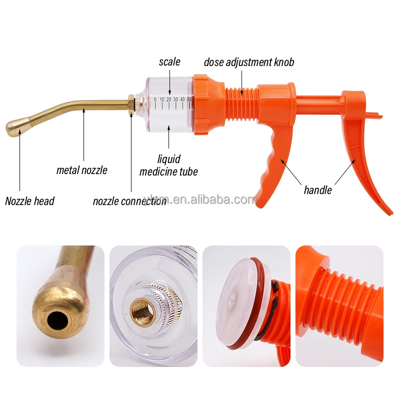 50ml Veterinary Feeding Syringe Continuous Drencher Automatic Medicine ...