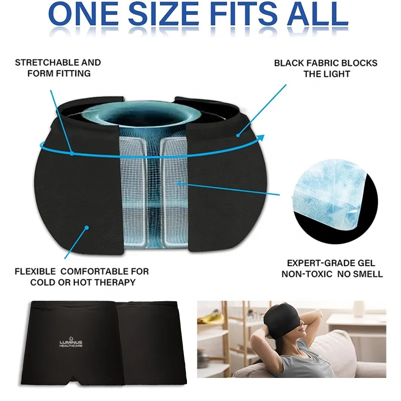 Reusable Cold Compress Therapy Gel Ice Headache Hat Migraine Relief Ice ...