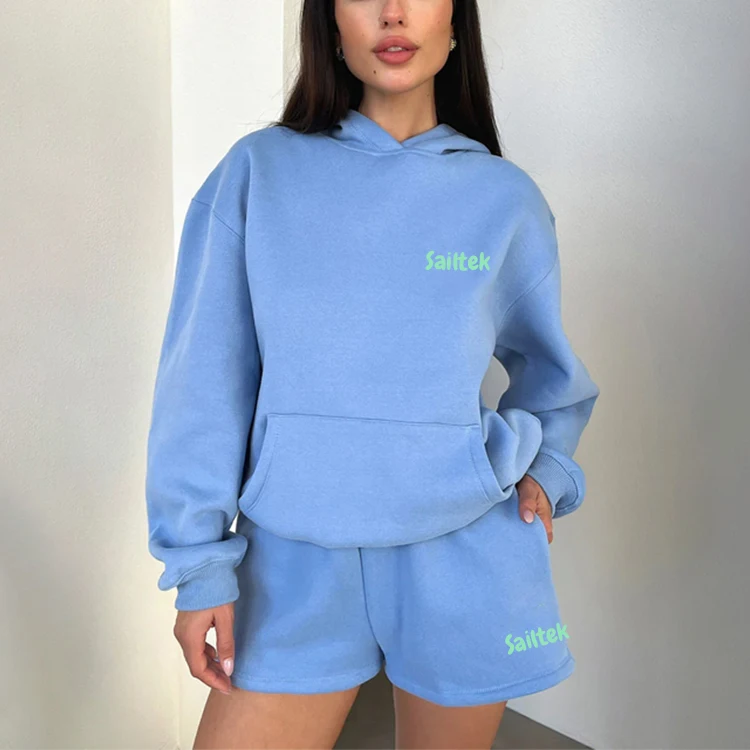 2025 Summer Clothing Custom logo Sportswear Sweat Short Set Womens High ...