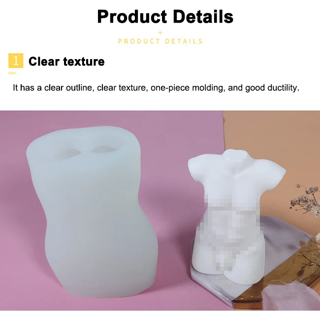 Handmade DIY Resin Female Human Body Statue Candle Making Mould 3D ...