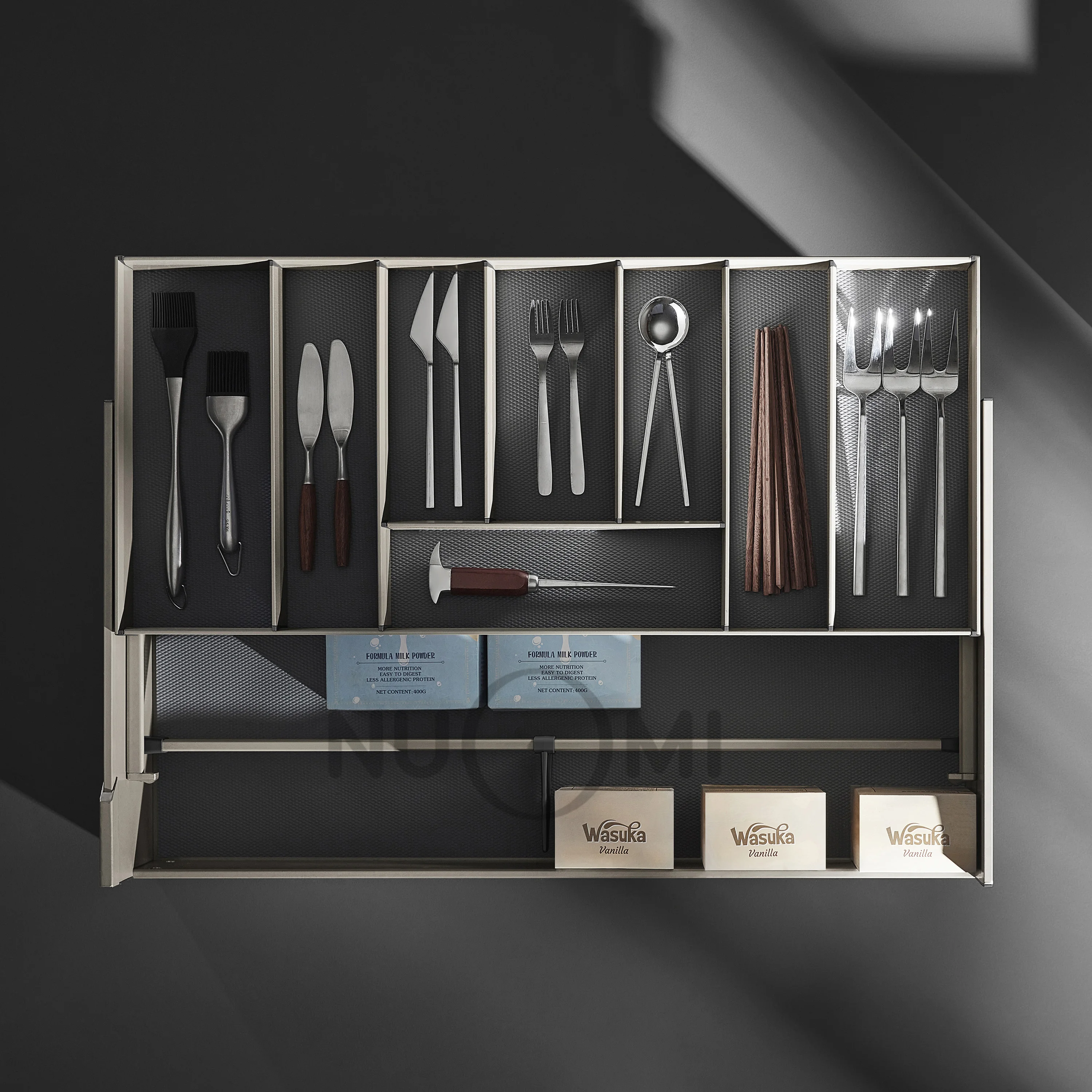 NUOMI Kitchen Storage - Efficient Two Tiers Pull Out Basket