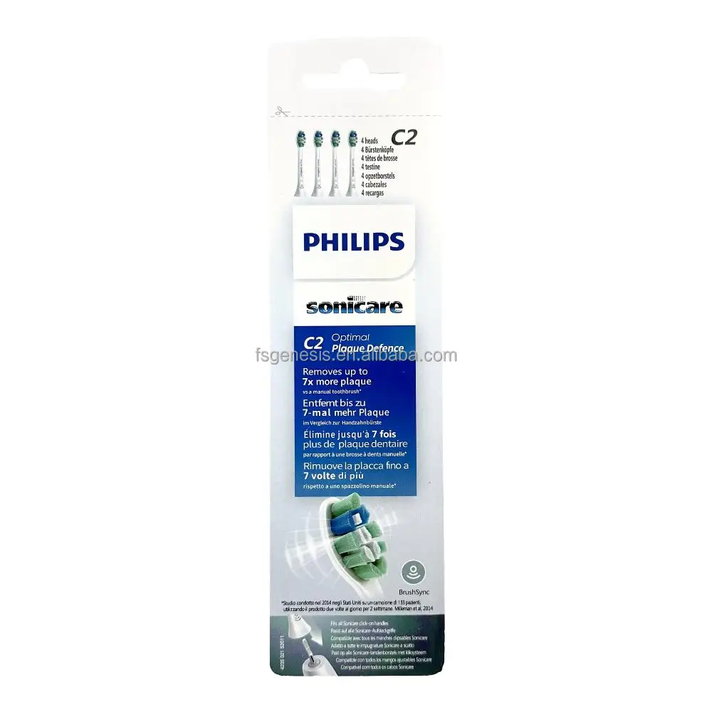 Philips Sonicare Toothbrush Replacement Heads,C2,White,Set Of 4,In ...
