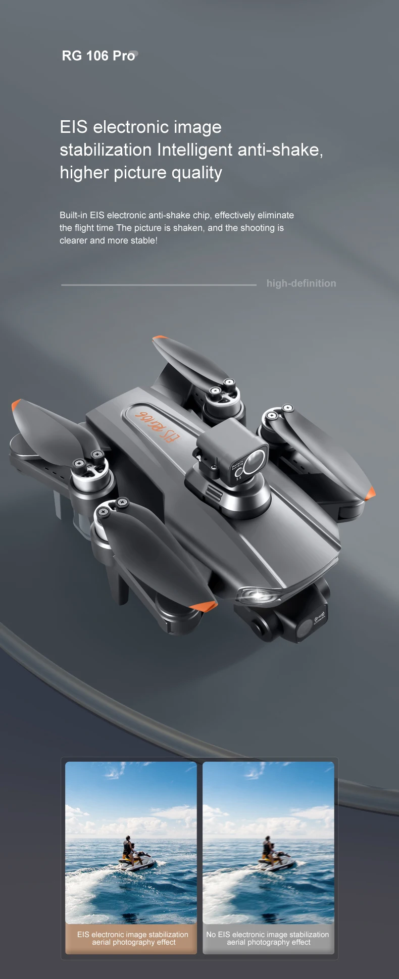 AF-RG106 Pro Drone - 8K Ultra HD Camera with Obstacle Avoidance