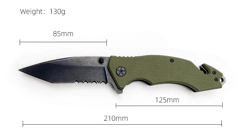 In Stock Pocket Knife Green G10 Handle 3Cr13 Blade Custom Outdoor ...